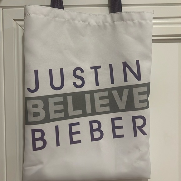 Justin Bieber | Bags | Justin Bieber Tote Believe Tour White And Purple ...